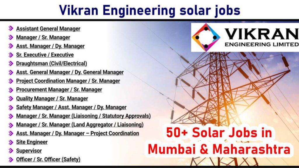 Vikran Engineering solar jobs | Engineering jobs in solar projects