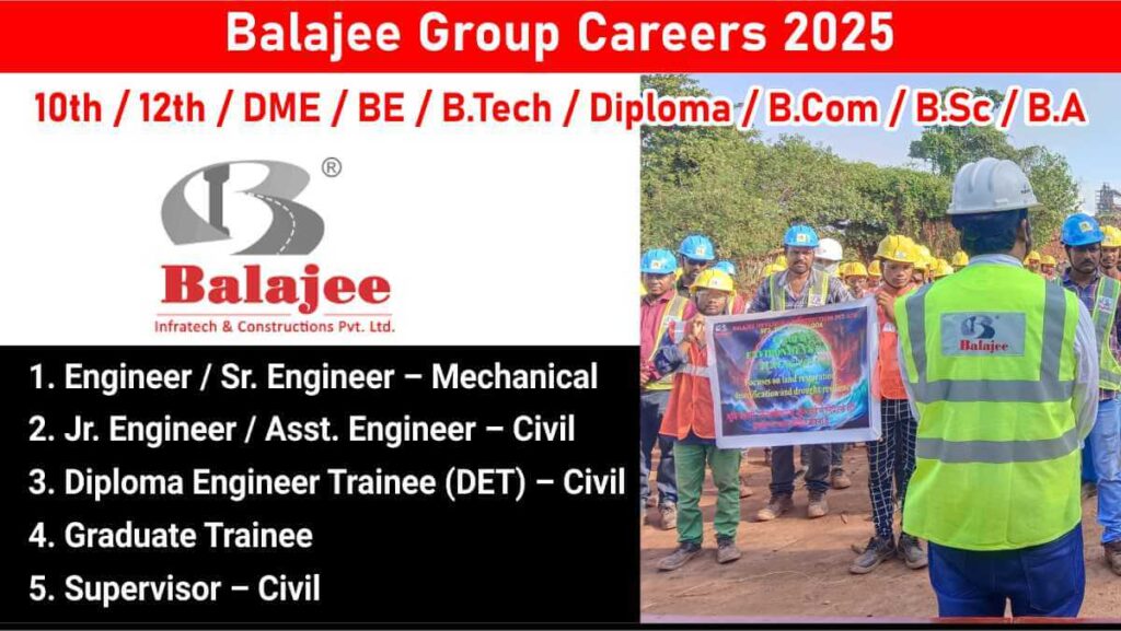 Balajee Group Careers 2025 | Surat Project Hiring Civil, Mechanical ...